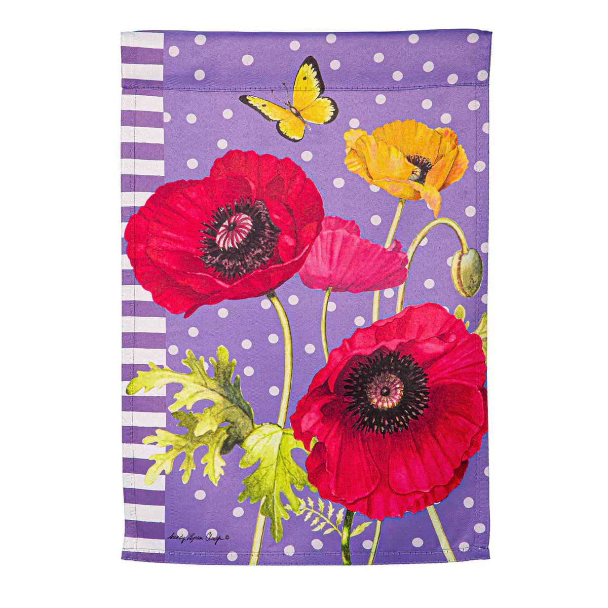 Evergreen Poppy Welcome Suede Garden Flag - Adrian, MI - Barrett’s ...